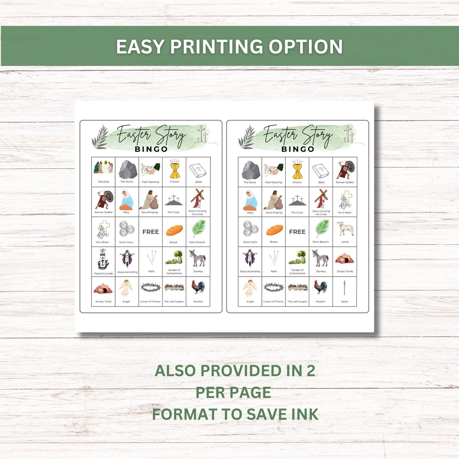 Easter Bingo Religious, Resurrection Bingo Cards, Printable Easter ...