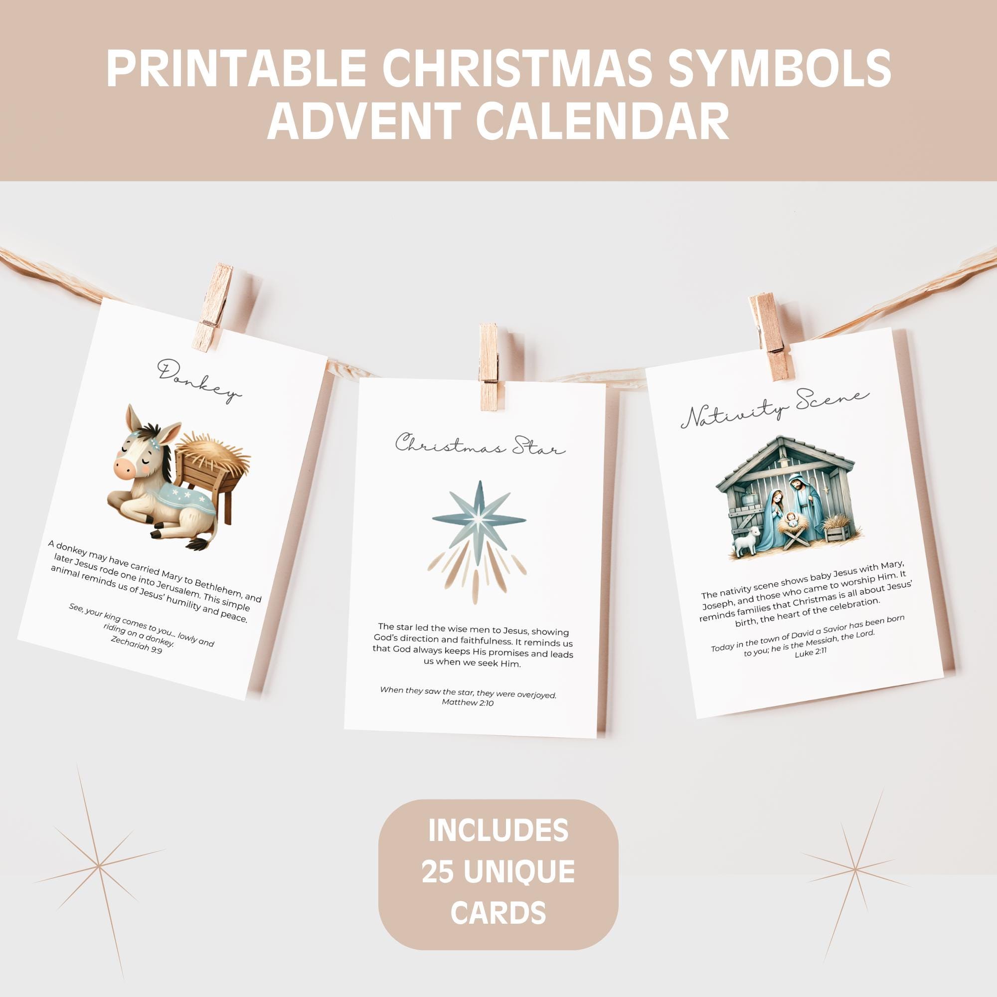Bible Advent Calendar for Kids, Printable Advent Scripture Cards ...
