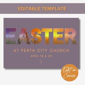 Easter Church Invite, Editable Easter Sunday Church Invite, Religious ...