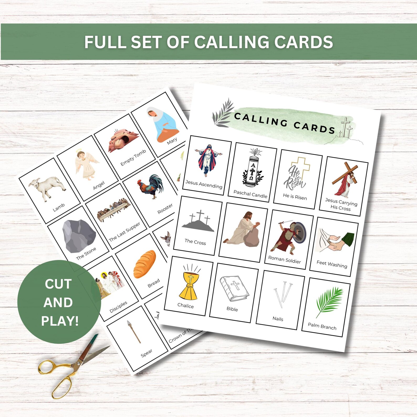 Easter Bingo Religious, Resurrection Bingo Cards, Printable Easter ...