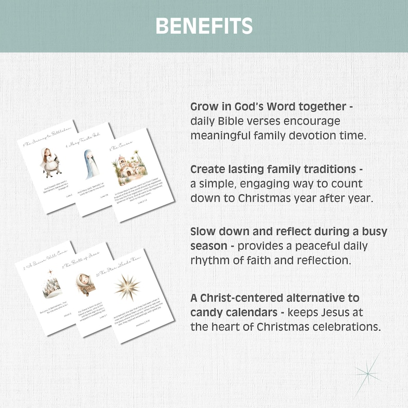 Nativity Advent Calendar for Kids, Printable Christmas Story Advent ...