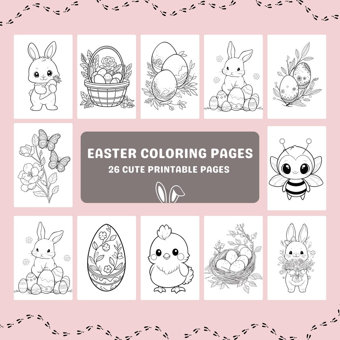 Easter Coloring Pages for Kids, Printable Easter Coloring Book, Easter ...