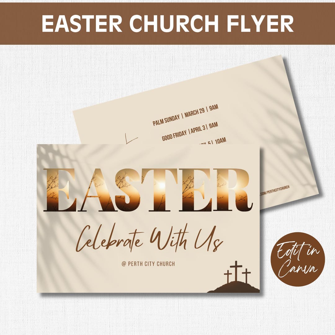 Easter Church Invite, Editable Easter Sunday Church Invite, Religious ...