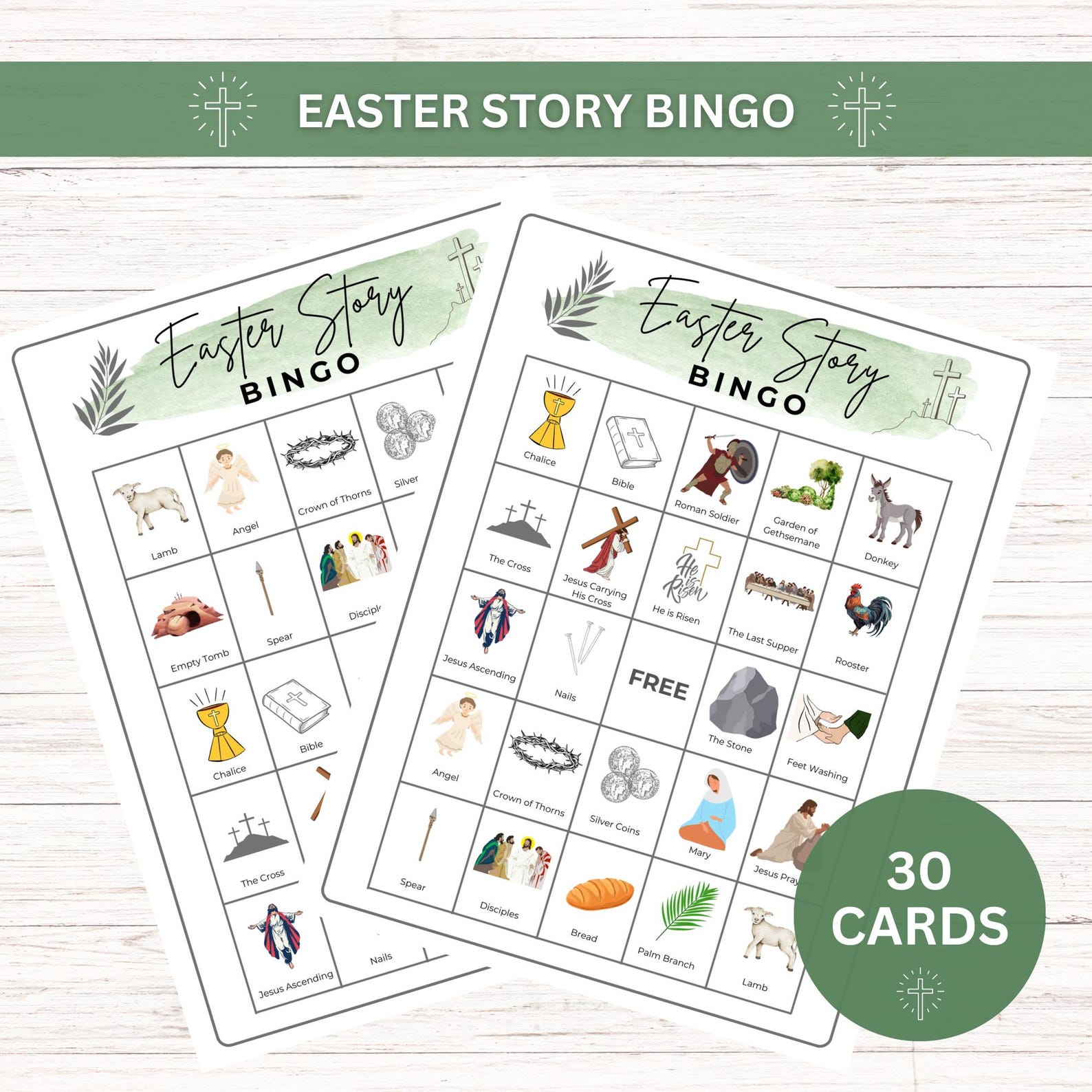 Easter Bingo Religious, Resurrection Bingo Cards, Printable Easter ...