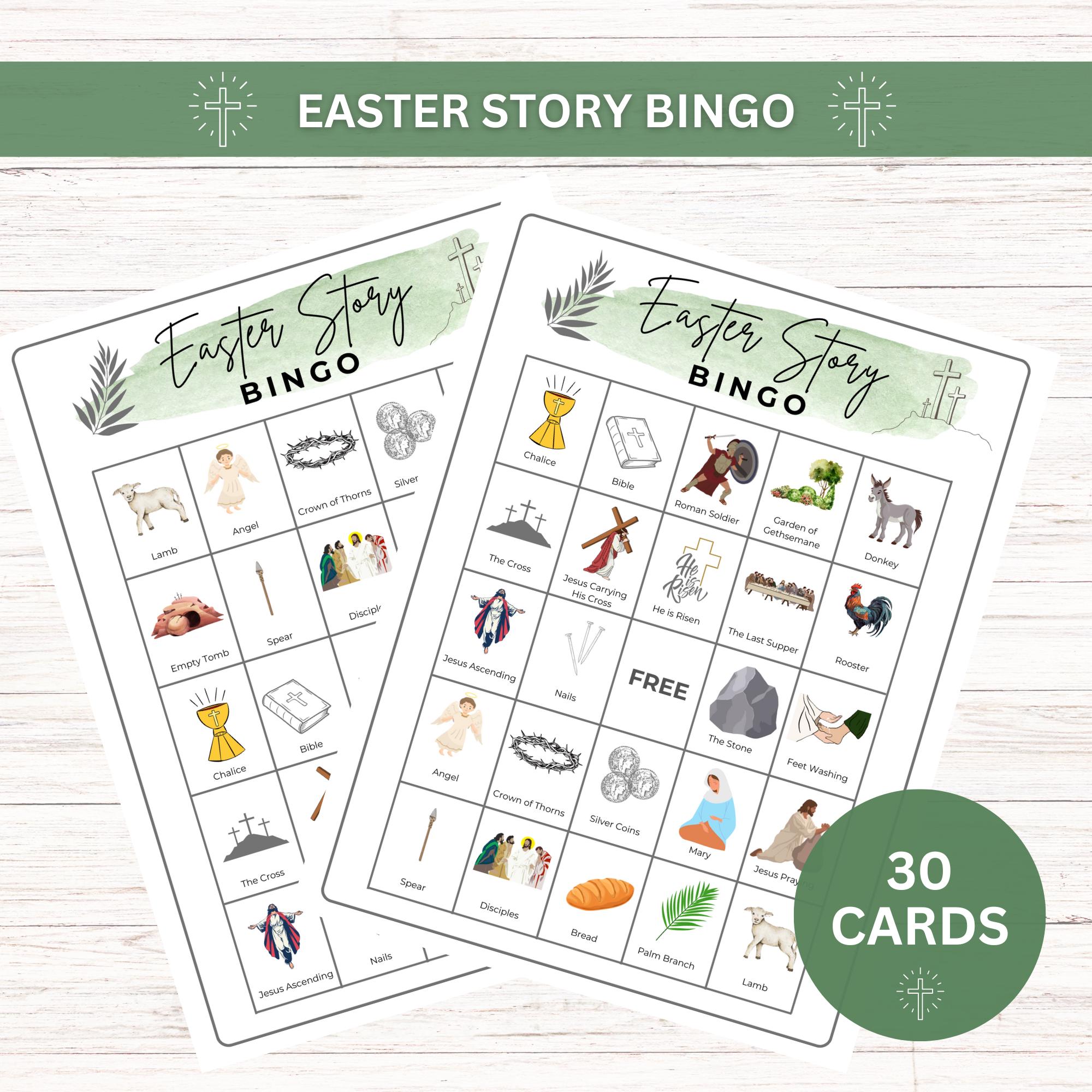 Easter Bingo Religious, Resurrection Bingo Cards, Printable Easter ...