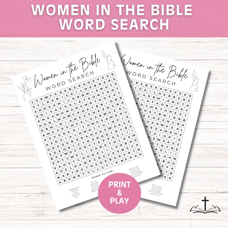 Women in the Bible Word Search, Printable Bible Games, Youth Group and ...