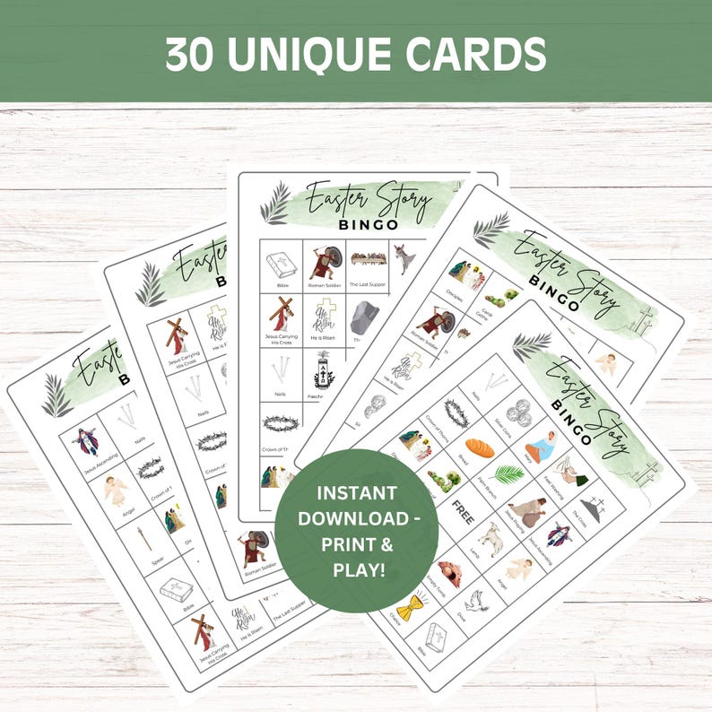 Easter Bingo Religious, Resurrection Bingo Cards, Printable Easter ...