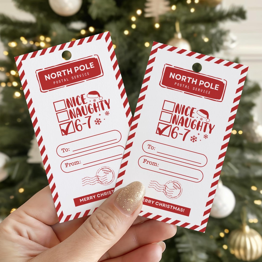 Christmas Tags for Kids Printable, 6 7 Christmas, Funny Classroom ...