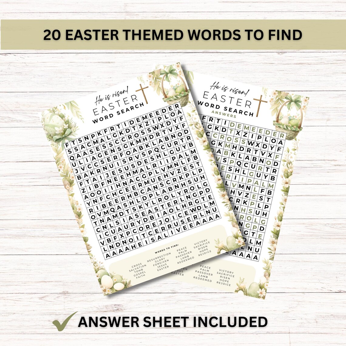 Easter Word Search, Printable Religious Easter Activity, Easter Bible ...