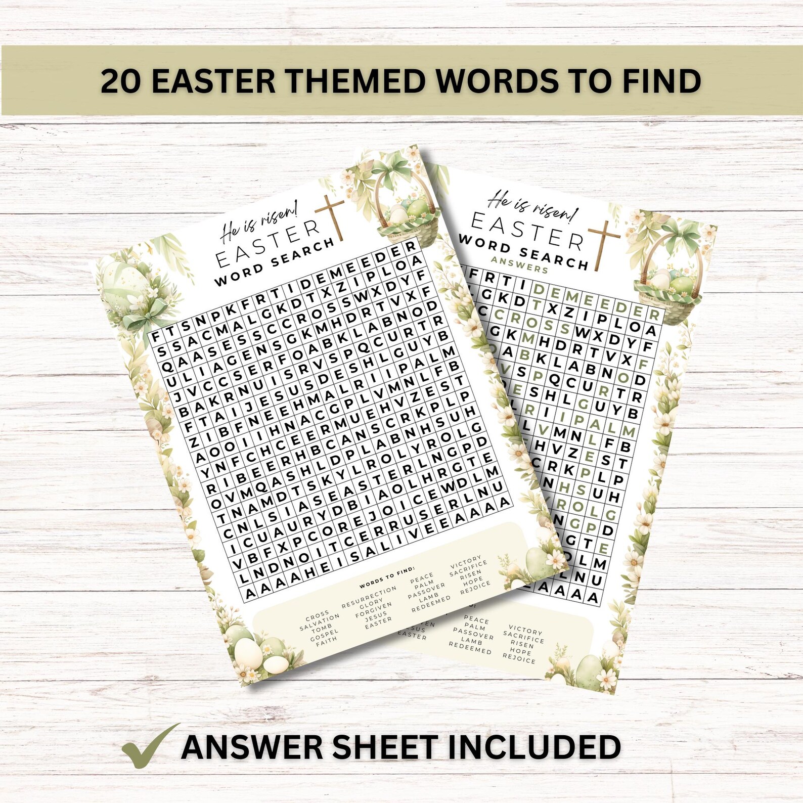 Easter Word Search, Printable Religious Easter Activity, Easter Bible ...