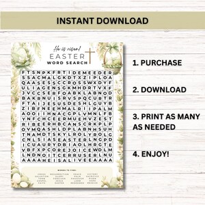 Easter Word Search, Printable Religious Easter Activity, Easter Bible ...