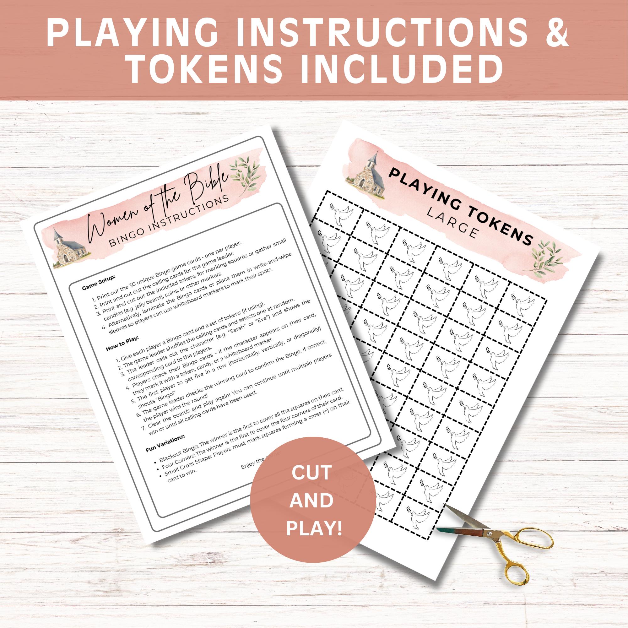 Bible Women Bingo Bible Bingo Game Printable Church Games for Sunday ...