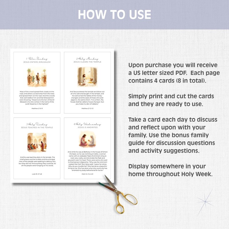 Holy Week Cards for Kids and Families, Kids Christian Easter Story ...
