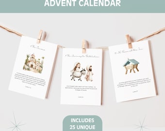 Bible Advent Calendar for Kids, Printable Advent Scripture Cards ...