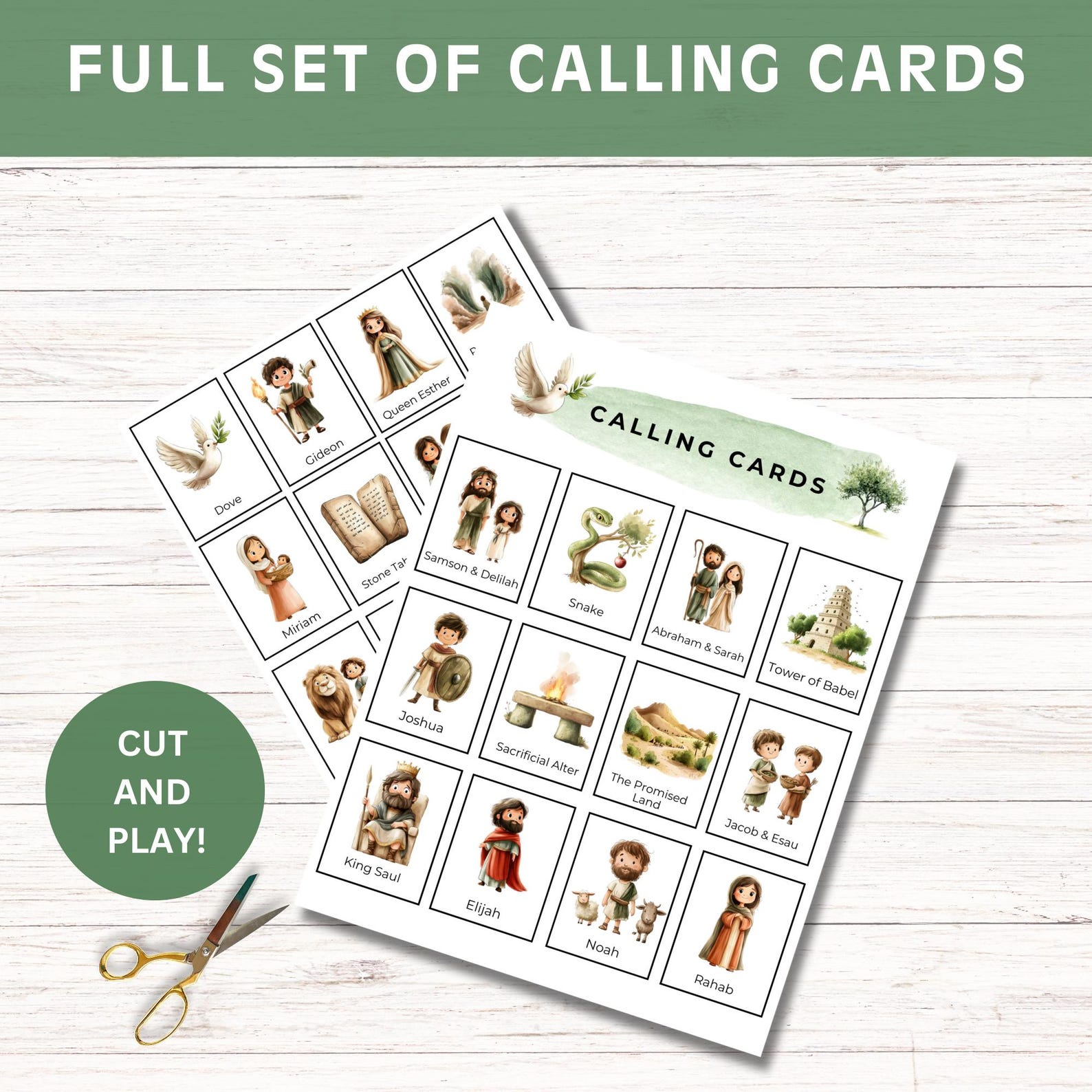 Old Testament Bingo, Bible Stories Bingo Cards, Printable Church Bingo ...