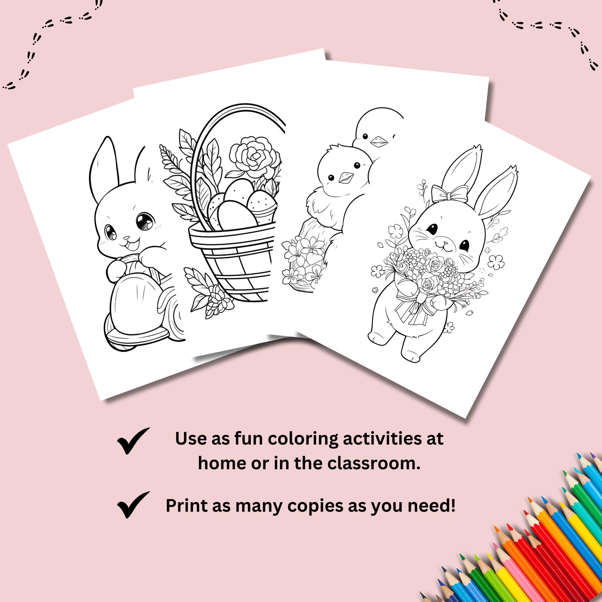 Easter Coloring Pages for Kids, Printable Easter Coloring Book, Easter ...