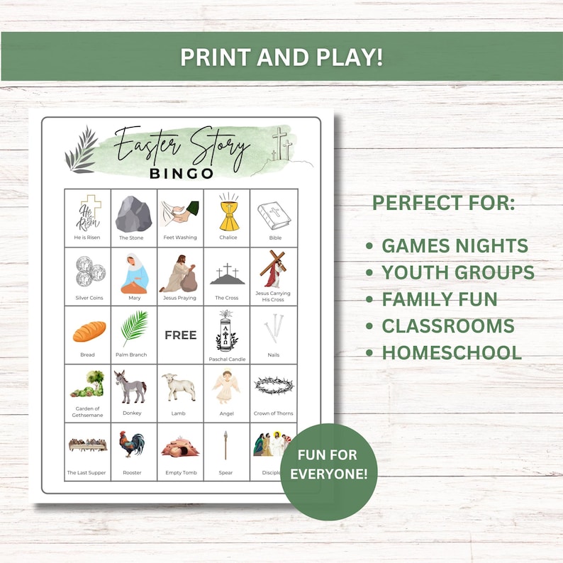 Easter Bingo Religious, Resurrection Bingo Cards, Printable Easter ...