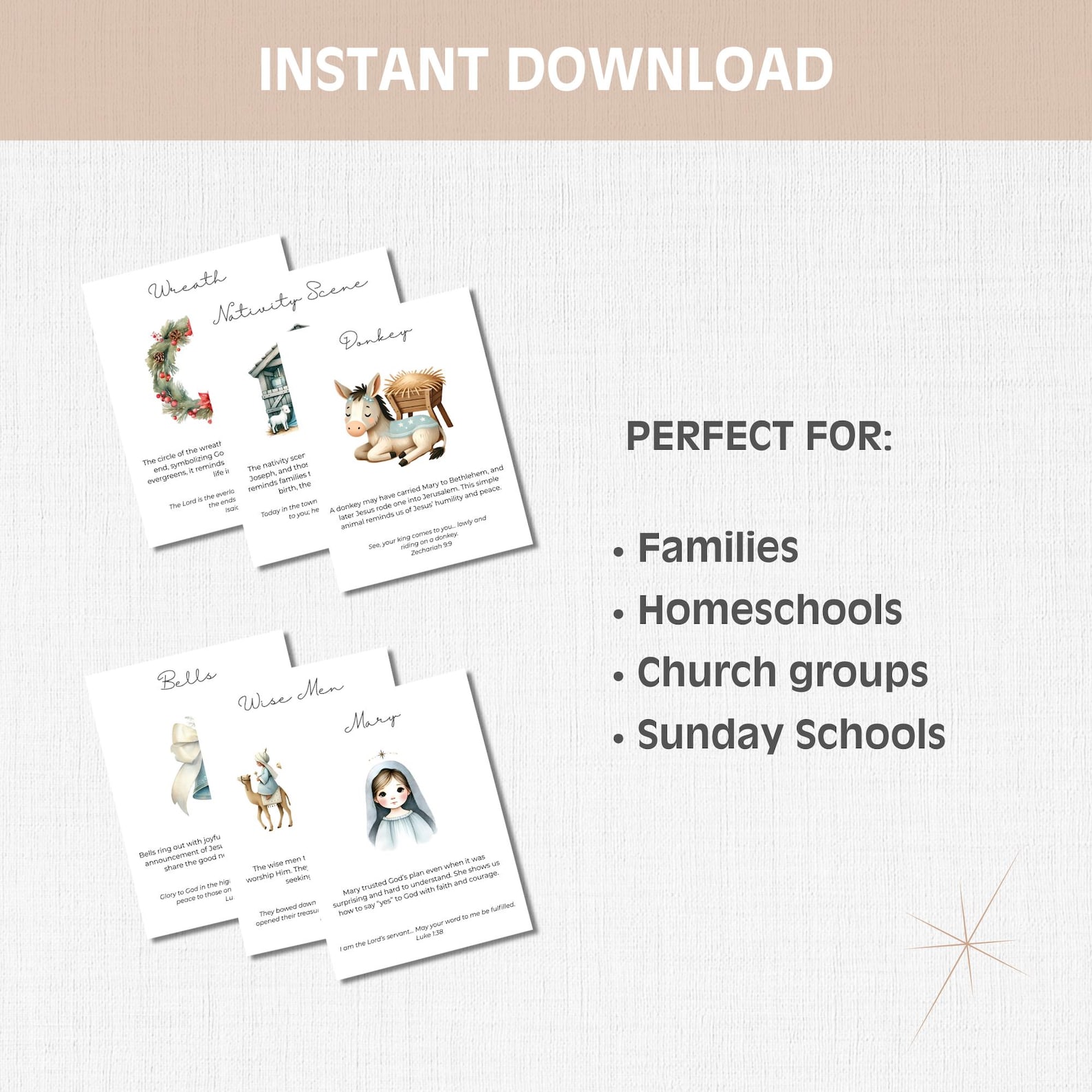 Bible Advent Calendar for Kids, Printable Advent Scripture Cards ...