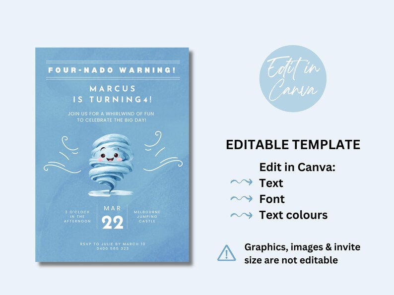 Fournado Birthday Invite Fourth Birthday Invitation Template Boy 4th ...
