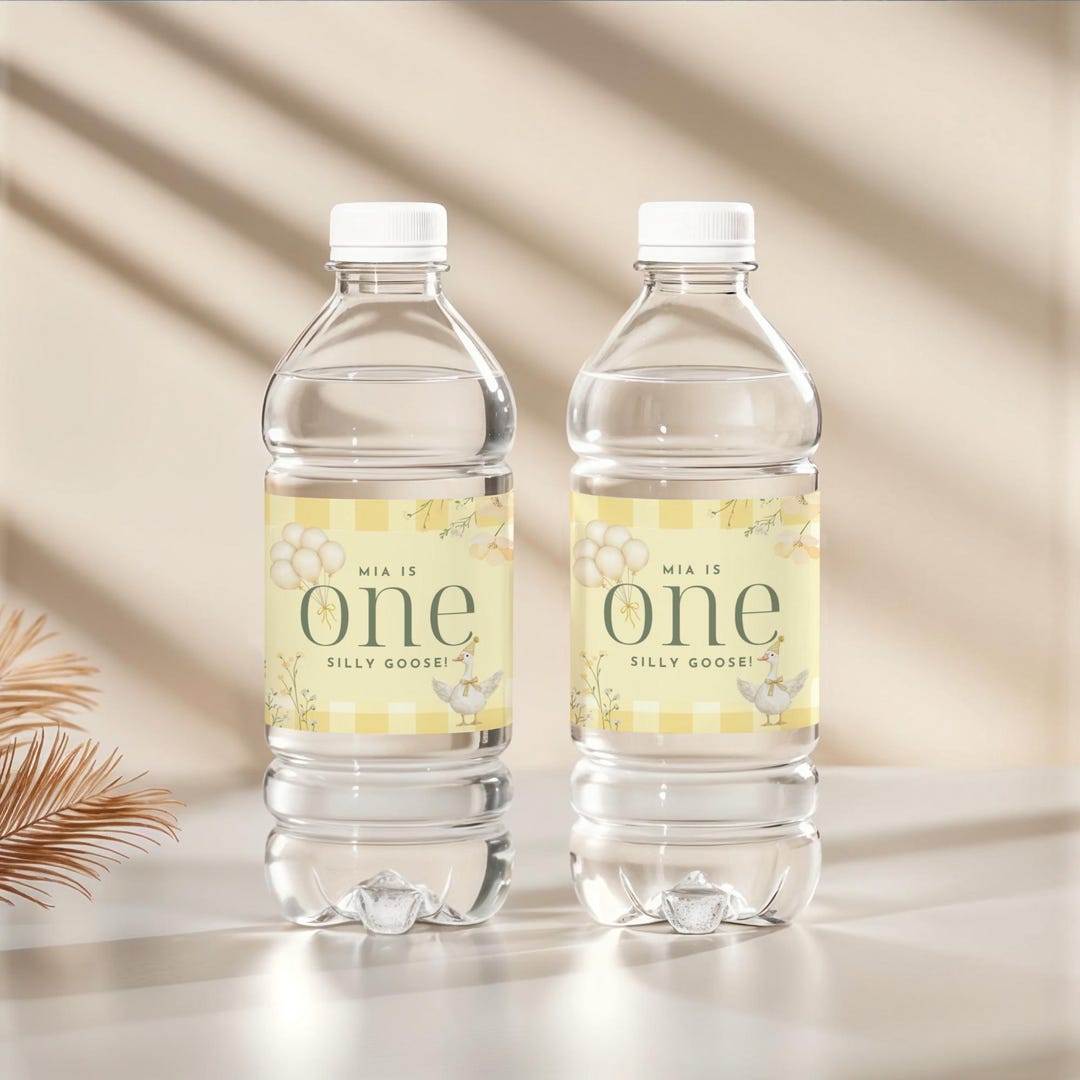 One Silly Goose Water Bottle Labels, Silly Goose Birthday Party Decor ...