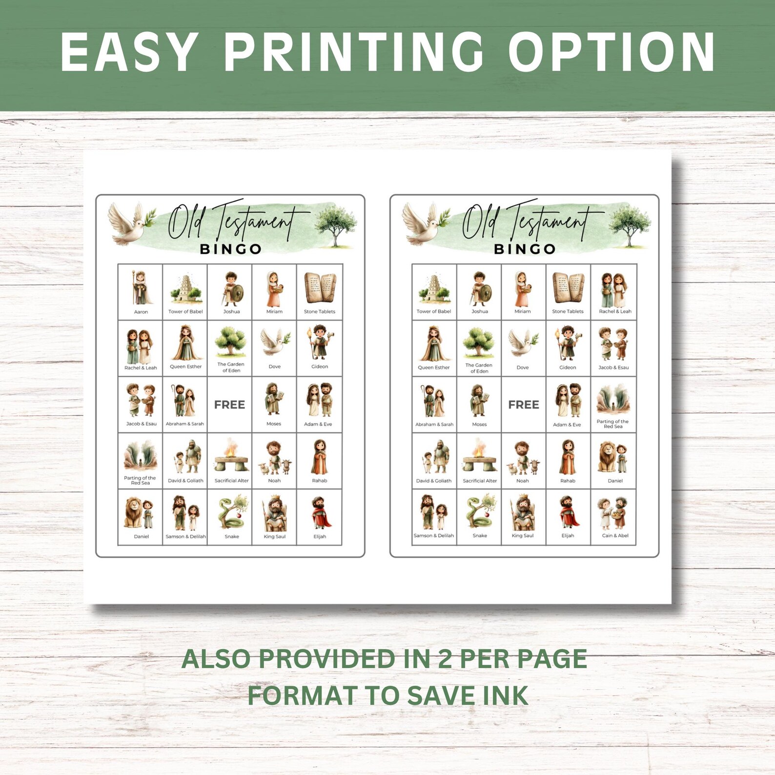 Old Testament Bingo, Bible Stories Bingo Cards, Printable Church Bingo ...