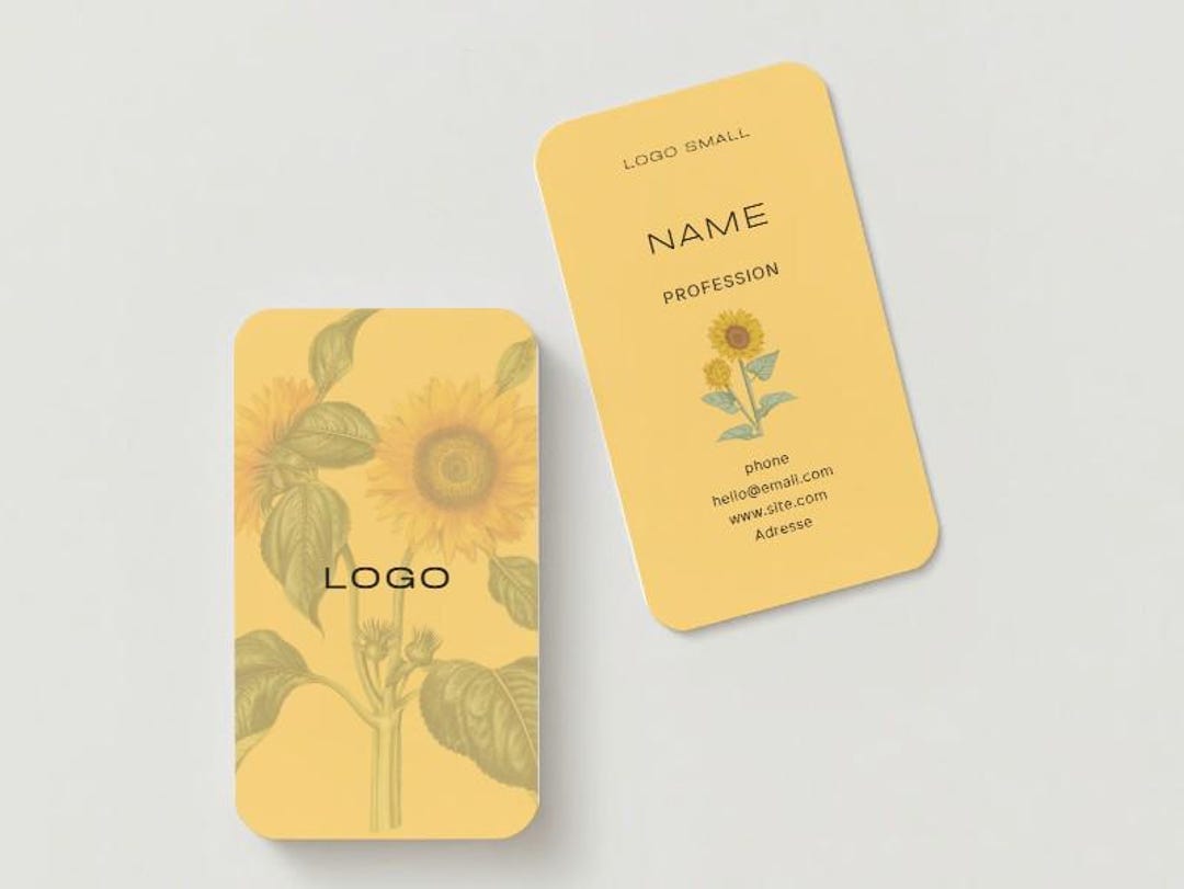 Business Card, Business Card, Sunflowers, Elegant, Delicate, Energetic ...