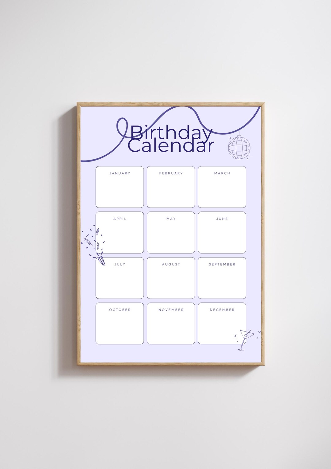 Digital Birthday Calendar - Etsy