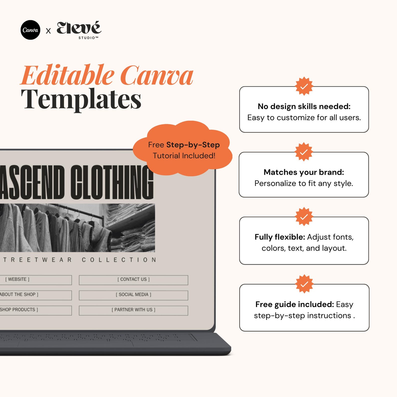 Link in Bio Template for Clothing Boutique Instagram Bio Link Canva ...