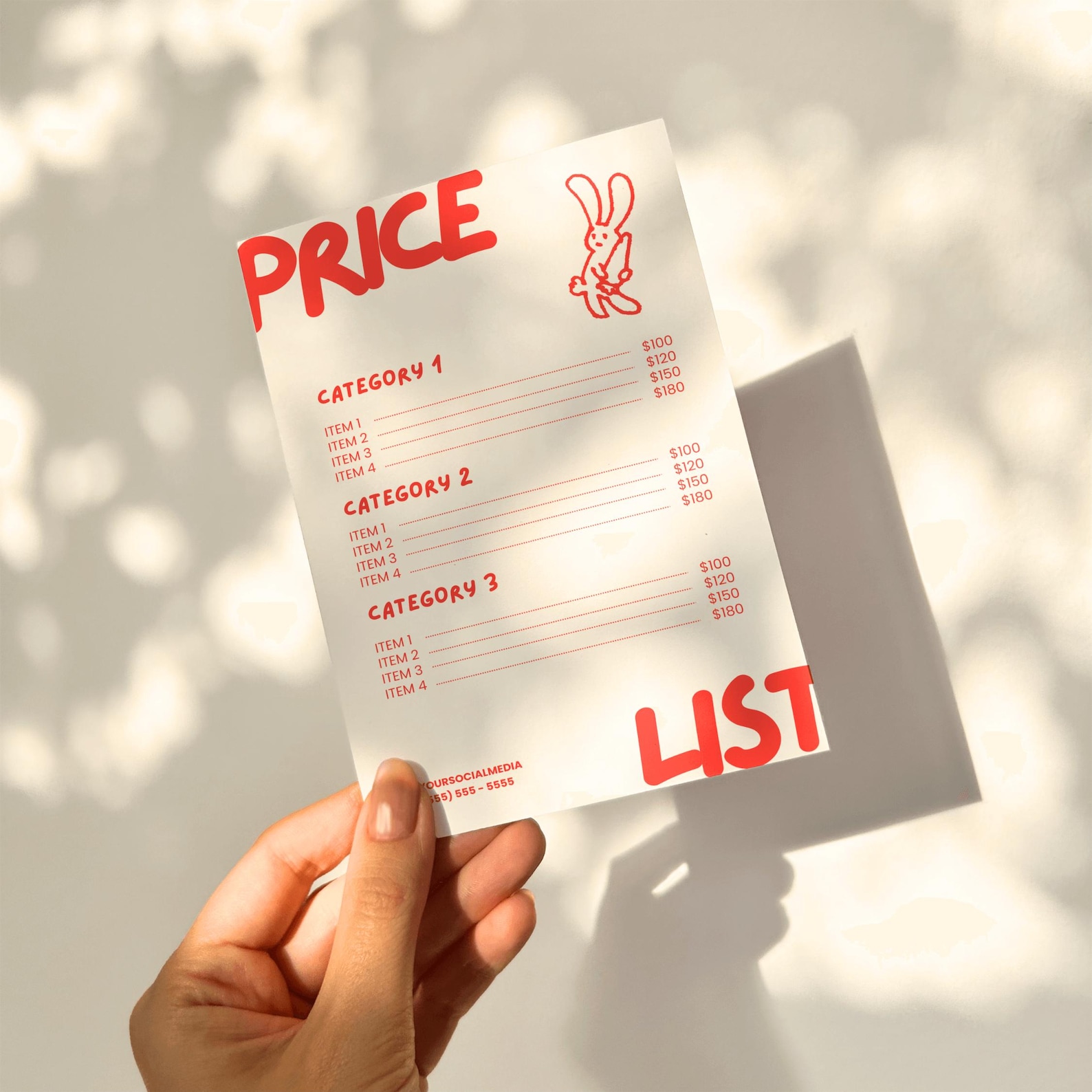 Cute Price List Template, Red Kawaii Service Menu Canva, Y2K Editable ...