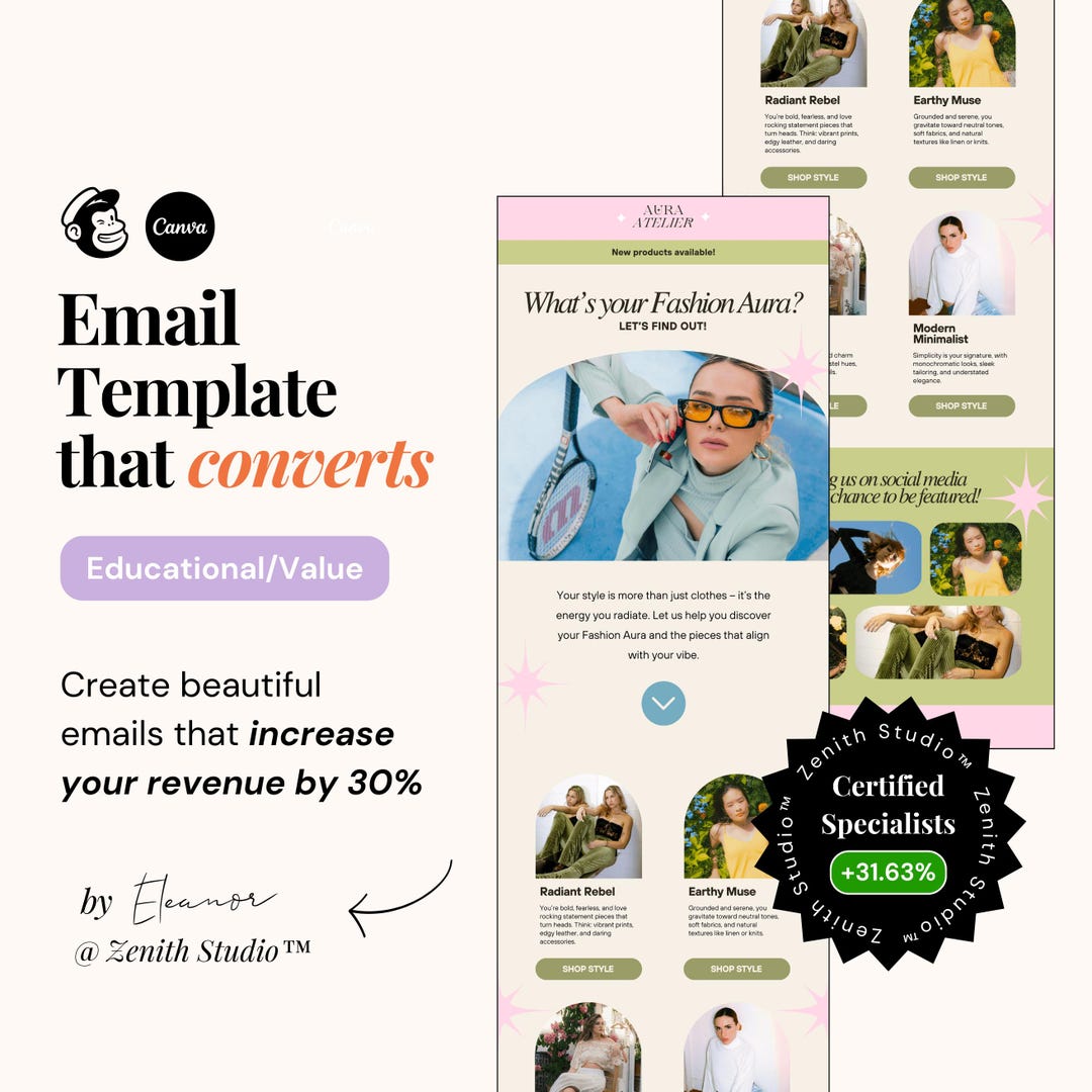 Mailchimp Email Marketing Templates Editable Canva Vibrant Educational ...