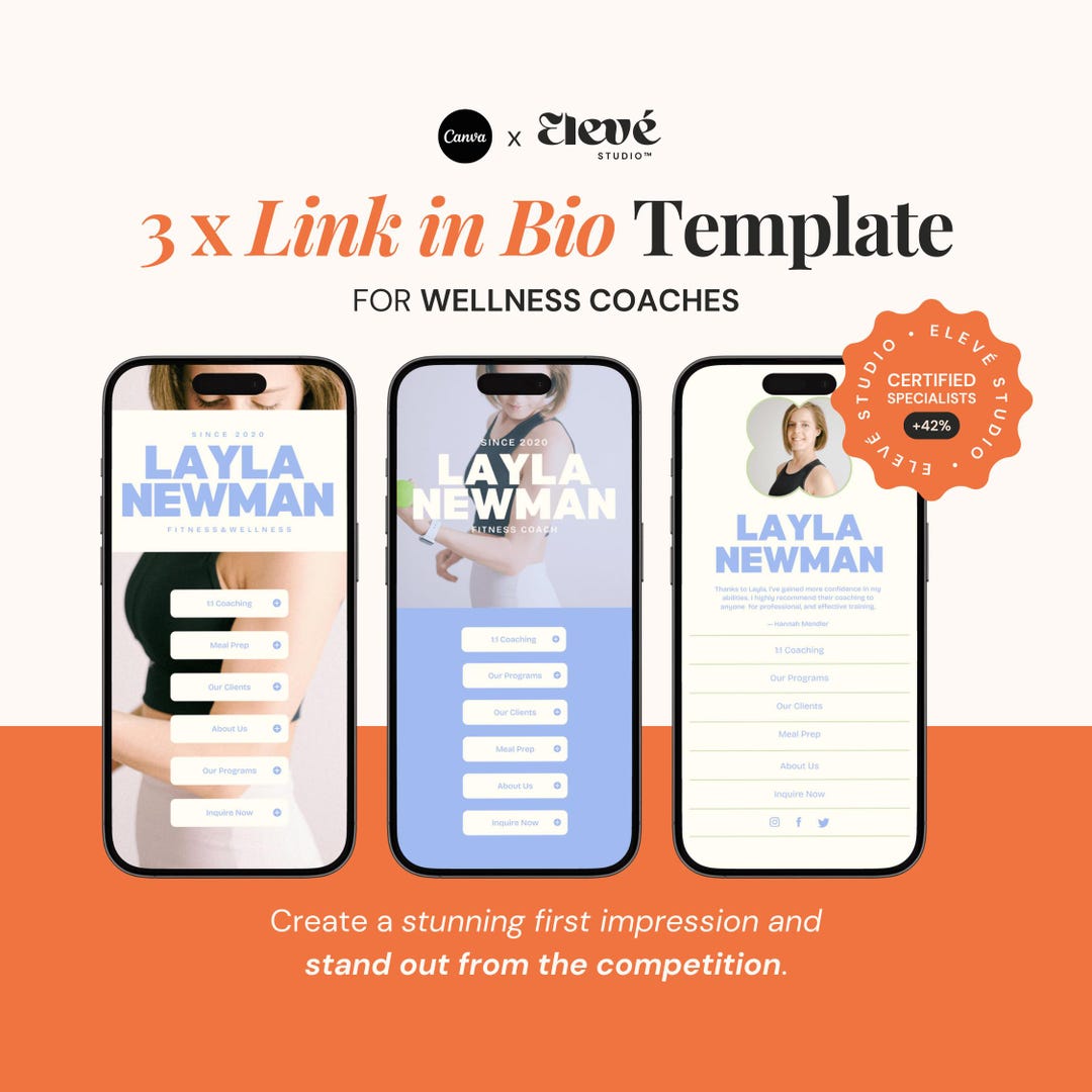 Link in Bio Template Nutritionist Instagram Bio Canva Website Template ...