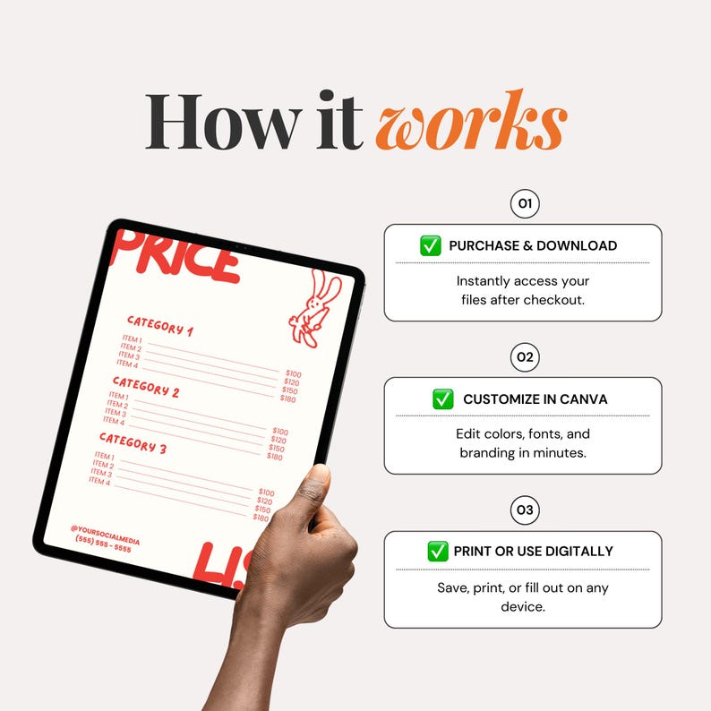Cute Price List Template, Red Kawaii Service Menu Canva, Y2K Editable ...