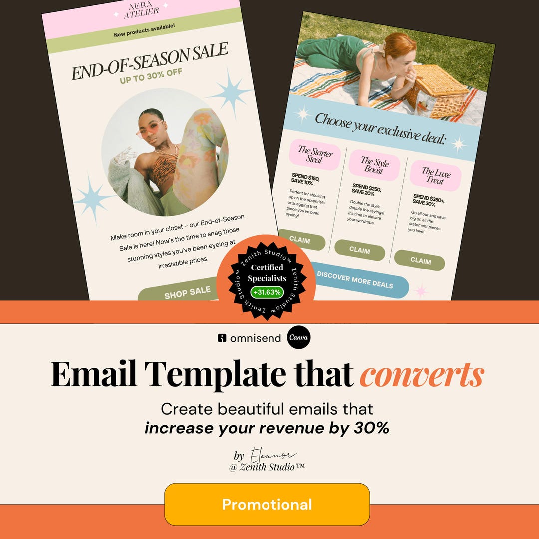 Omnisend Email Marketing Templates Women's Clothing Boutique Shop ...