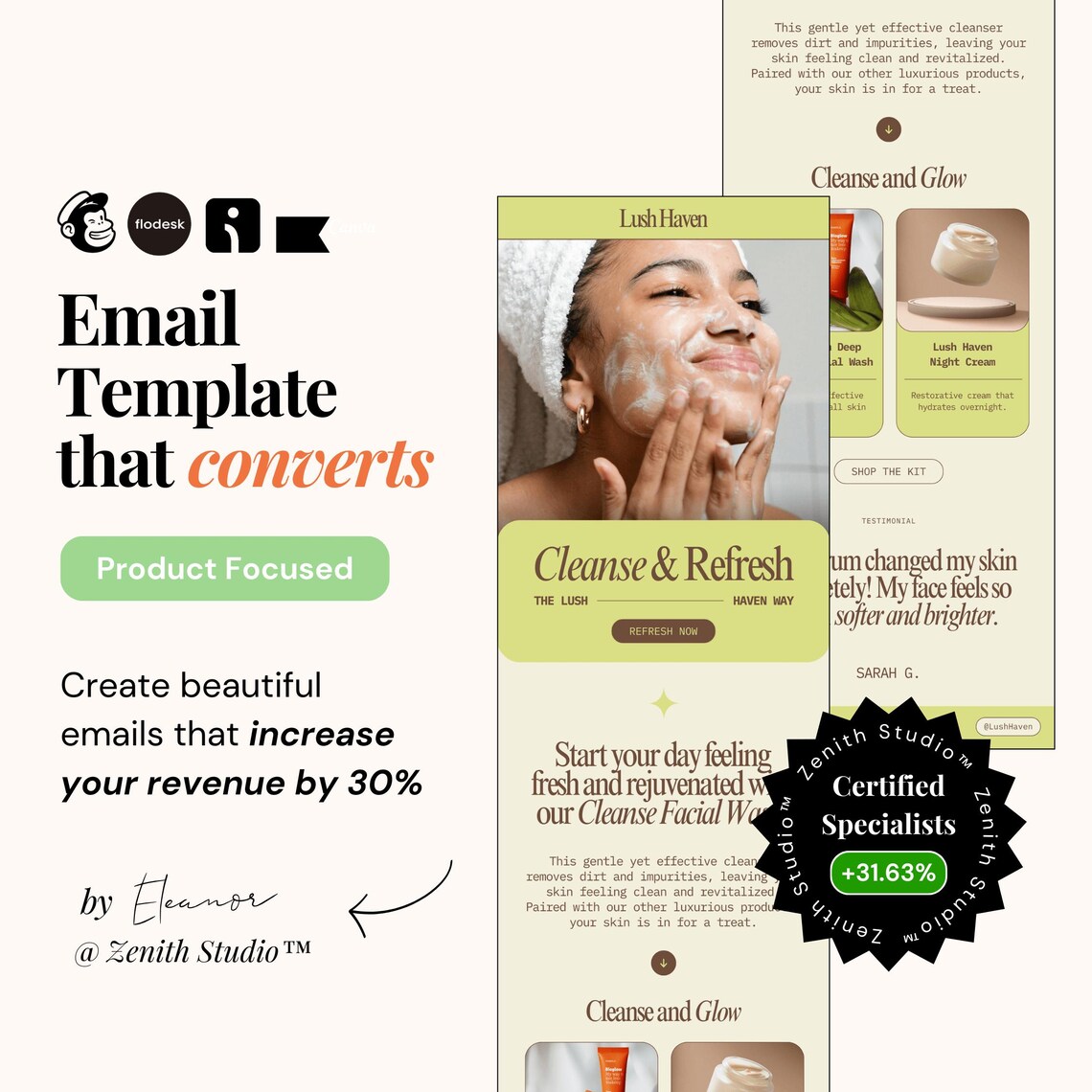 Omnisend Skincare Email Marketing Templates Klaviyo Beauty Newsletter ...