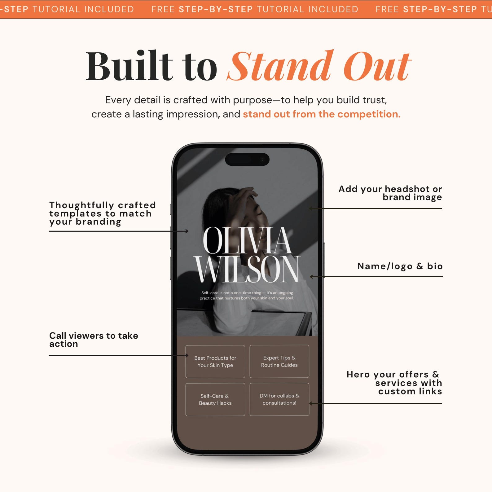 Link in Bio Template Skincare Brand Canva Instagram Bio Beauty Brand ...