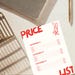 Cute Price List Template, Red Kawaii Service Menu Canva, Y2K Editable ...