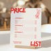 Cute Price List Template, Red Kawaii Service Menu Canva, Y2K Editable ...