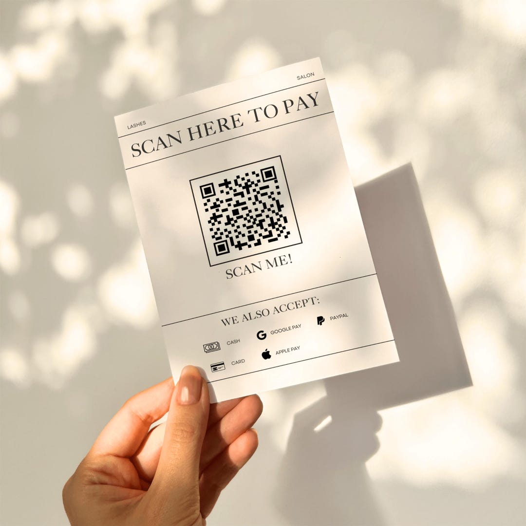 Scan to Pay Sign Printable QR Code Payment Sign for Small Business ...