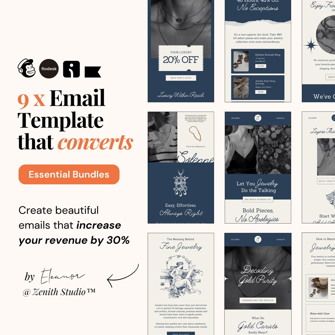 Email Marketing Templates Bundle Omnisend Newsletter Designs Mailchimp ...