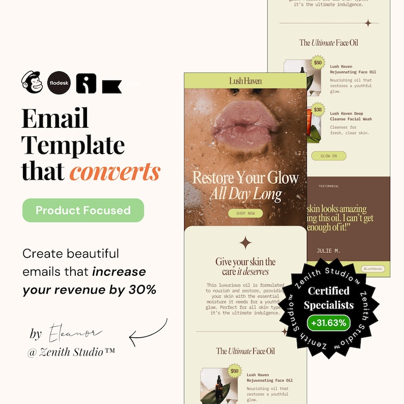 Mailchimp Email Marketing Templates Skincare Klaviyo Newsletter ...