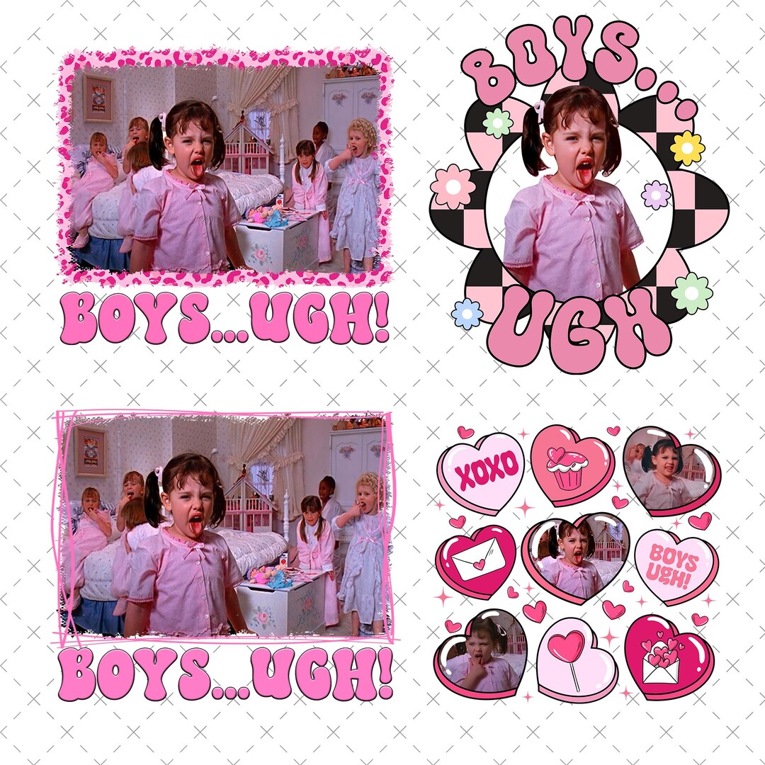 Girls Ugh Boys Ugh PNG, 90's Movie, Retro Valentines Png, Hippie Groovy ...