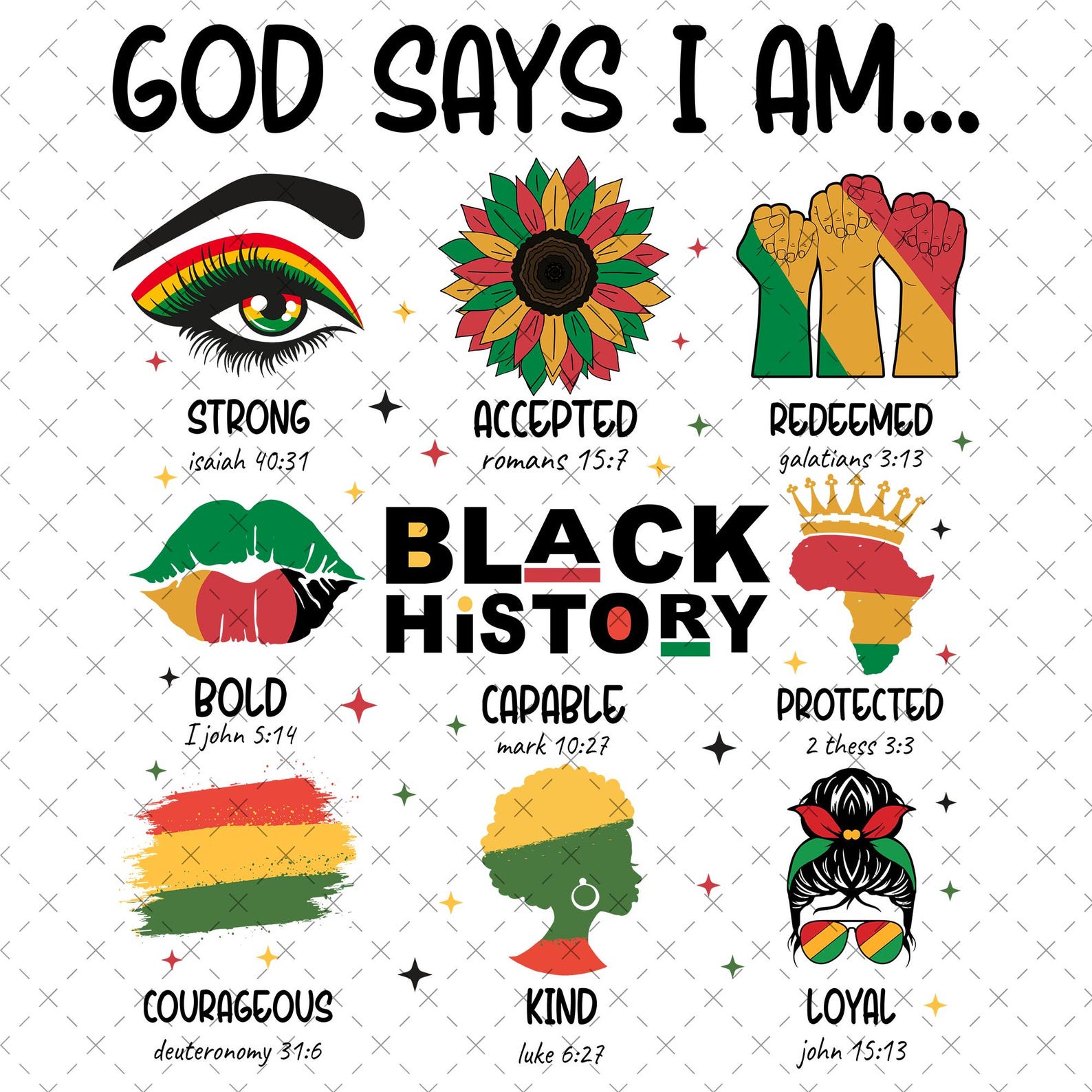 God Says I Am PNG, Black History Month PNG, Black History PNG, Black ...