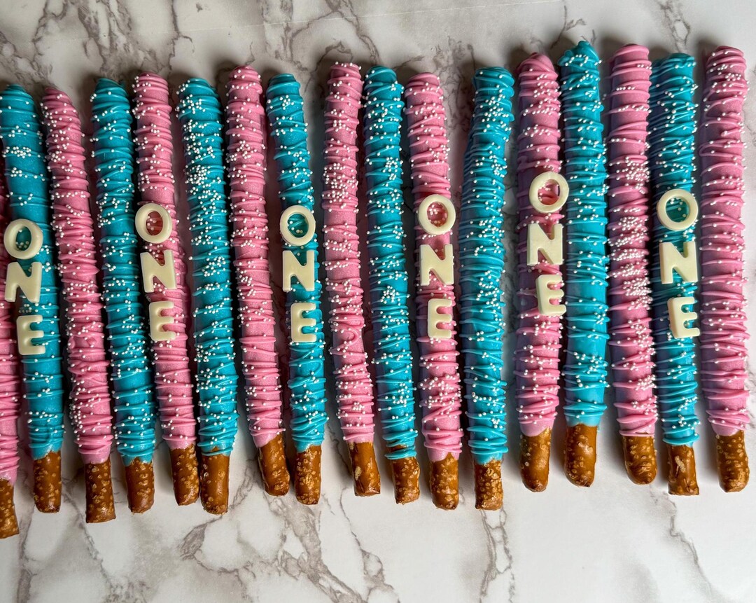 Stitch and Angel Chocolate Covered Pretzels,gender Reveal Party Favors ...