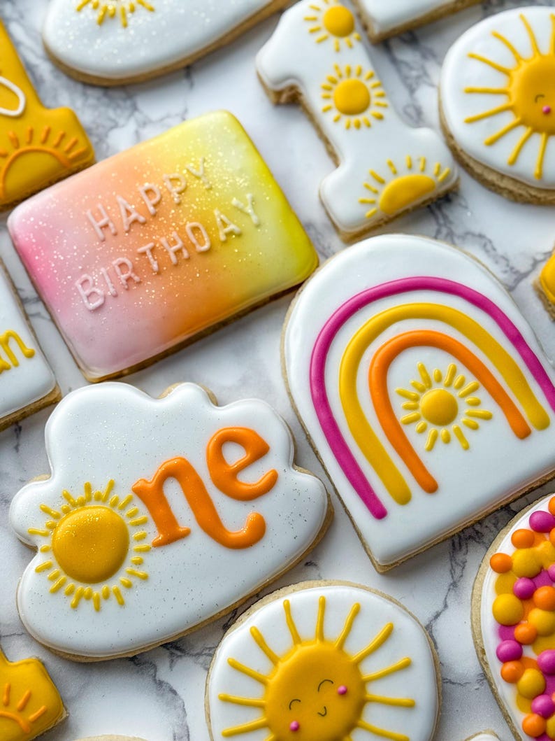 First Trip Around the Sun Birthday Sugar Cookies, Custom Birthday Sugar ...