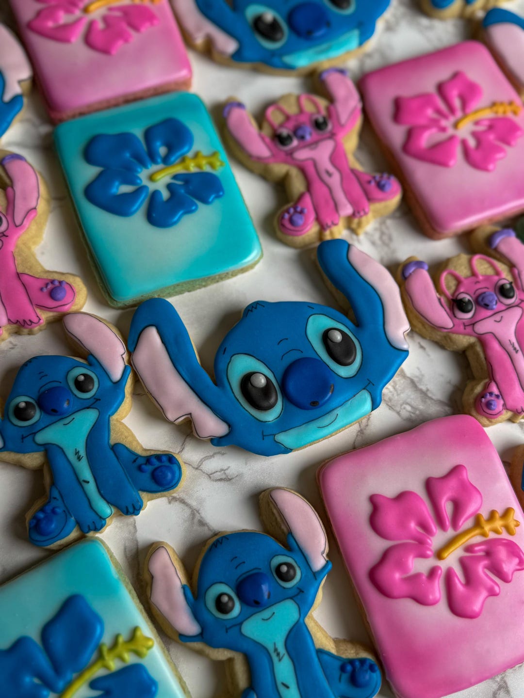Stitch and Angel Decorated Sugar Cookies, Custom Disney Party Favors ...