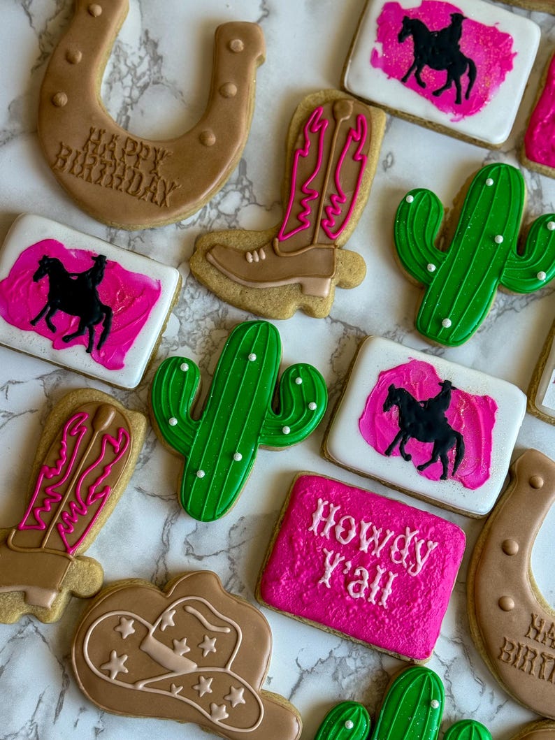 Western Cowboy Themed Sugar Cookies – Custom Decorated Cookies for ...