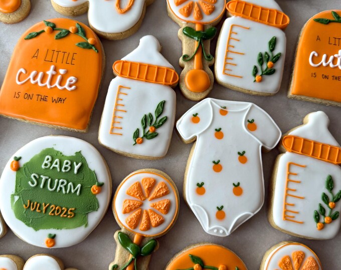 Little Cutie Sugar Cookies, Custom Birthday or Baby Shower Favors ...