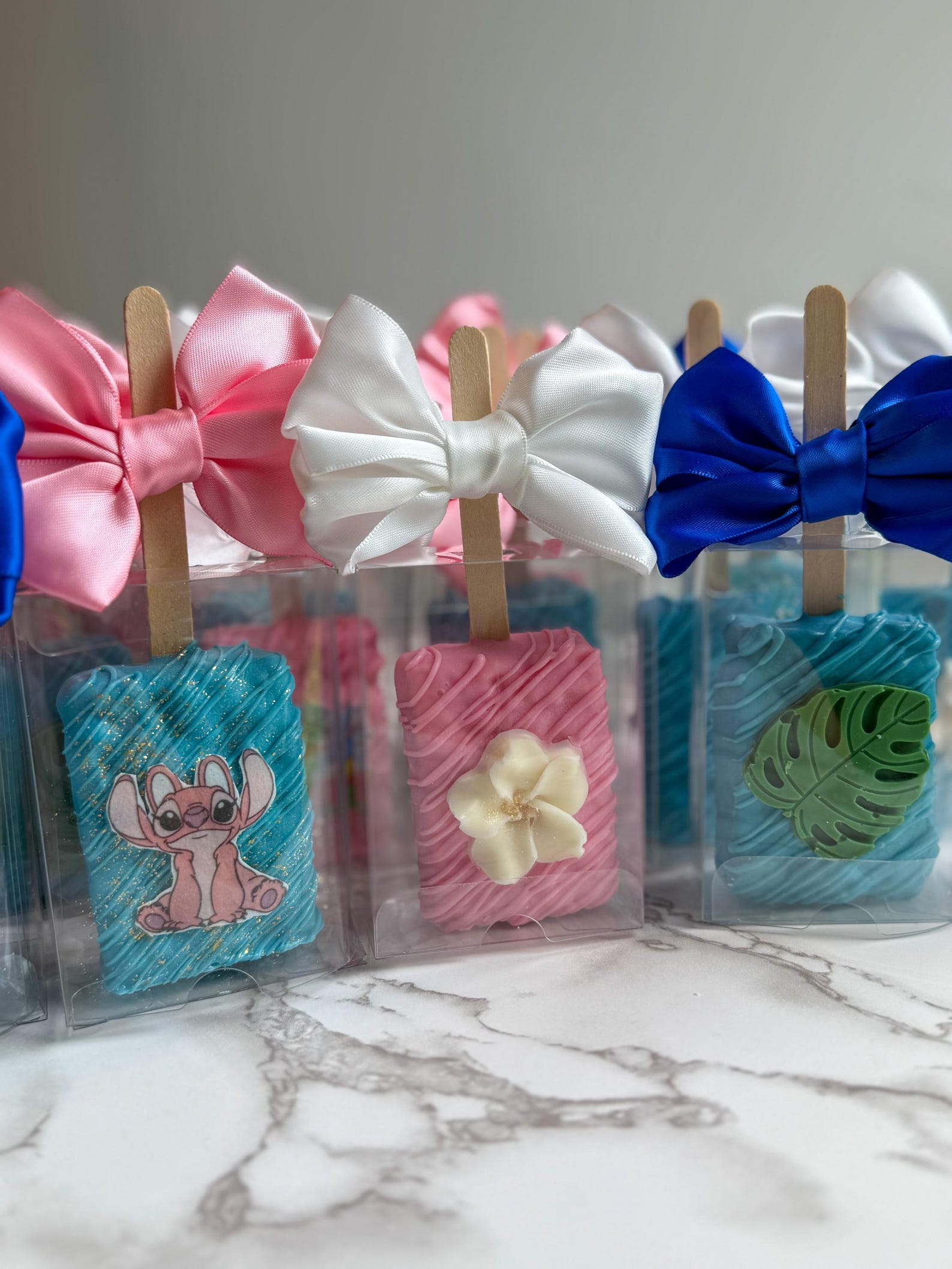 Stitch and Angel Themed Rice Krispie Treats – Custom Birthday Treats ...