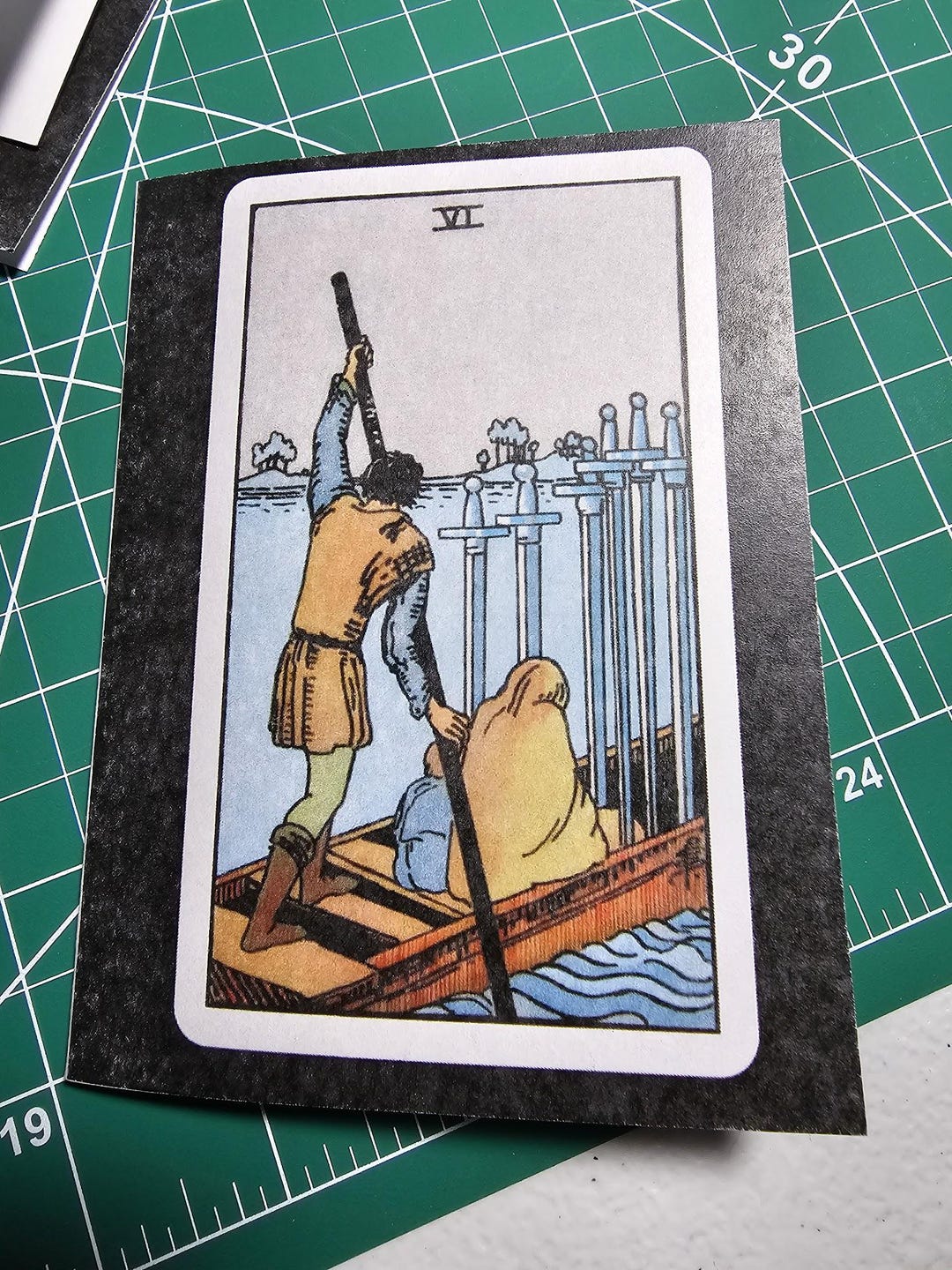 Blank Note Card - Tarot Card Design - Six of Swords - Rider-waite - Etsy