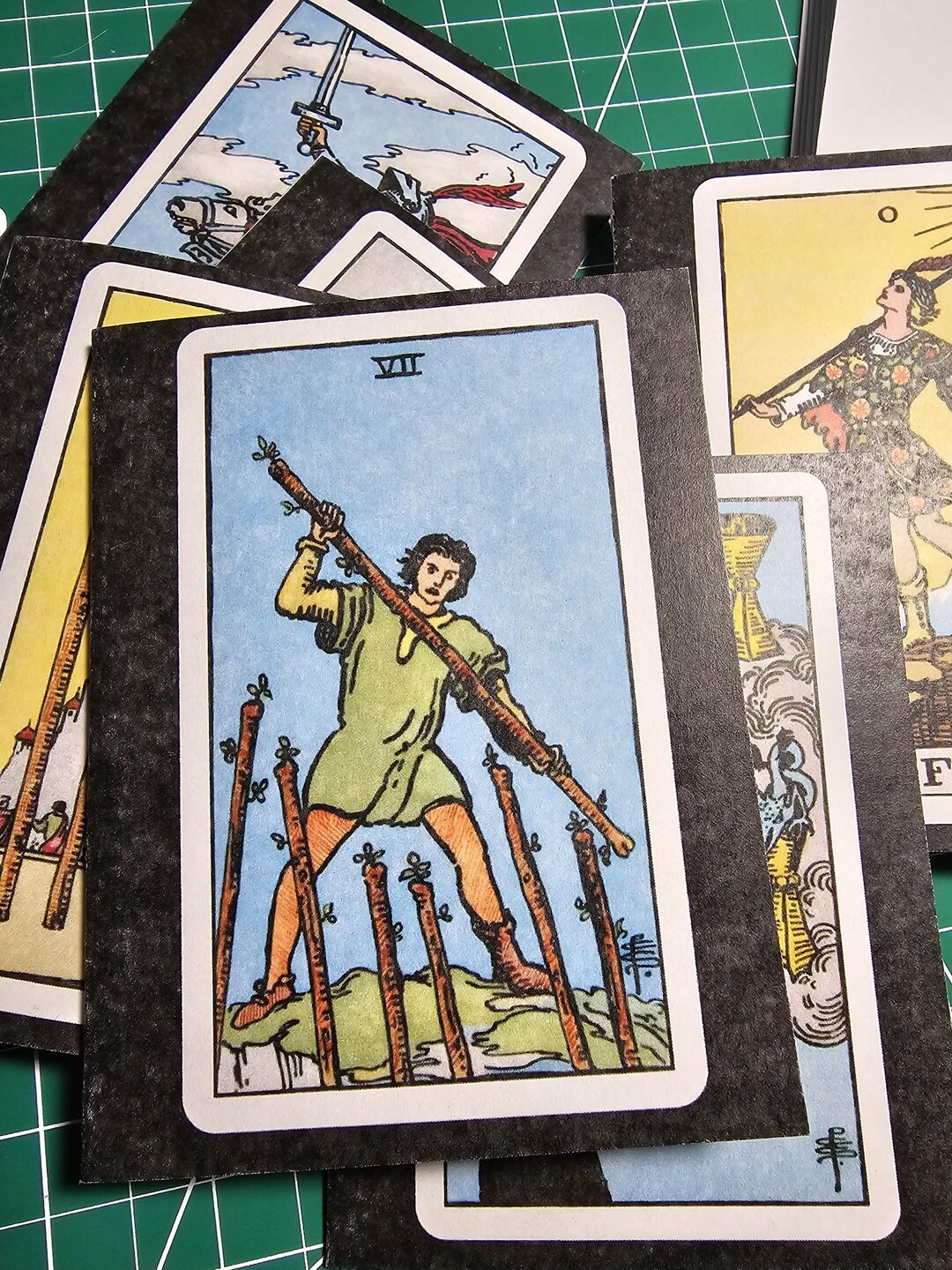 Blank Note Card - Tarot Card Design - Seven of Wands - Rider-waite - Etsy